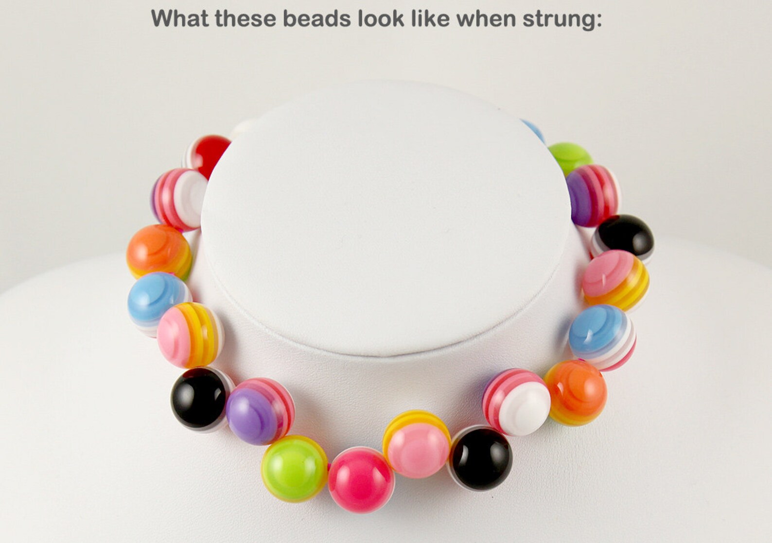 Chunky Beads 15mm Juicy Stripes Colorful Chunky Resin Beads - Etsy