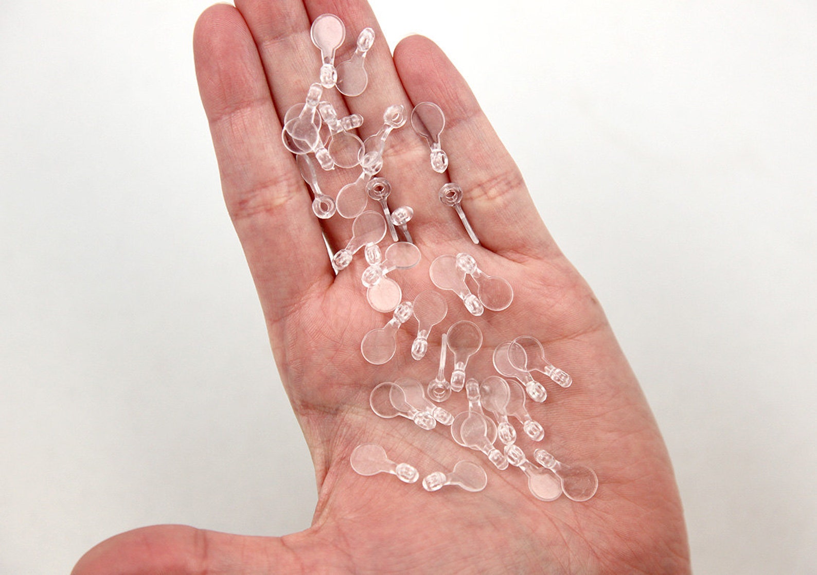 Plastic Bails - 15mm Clear Round Transparent Plastic Glue on Bails ...