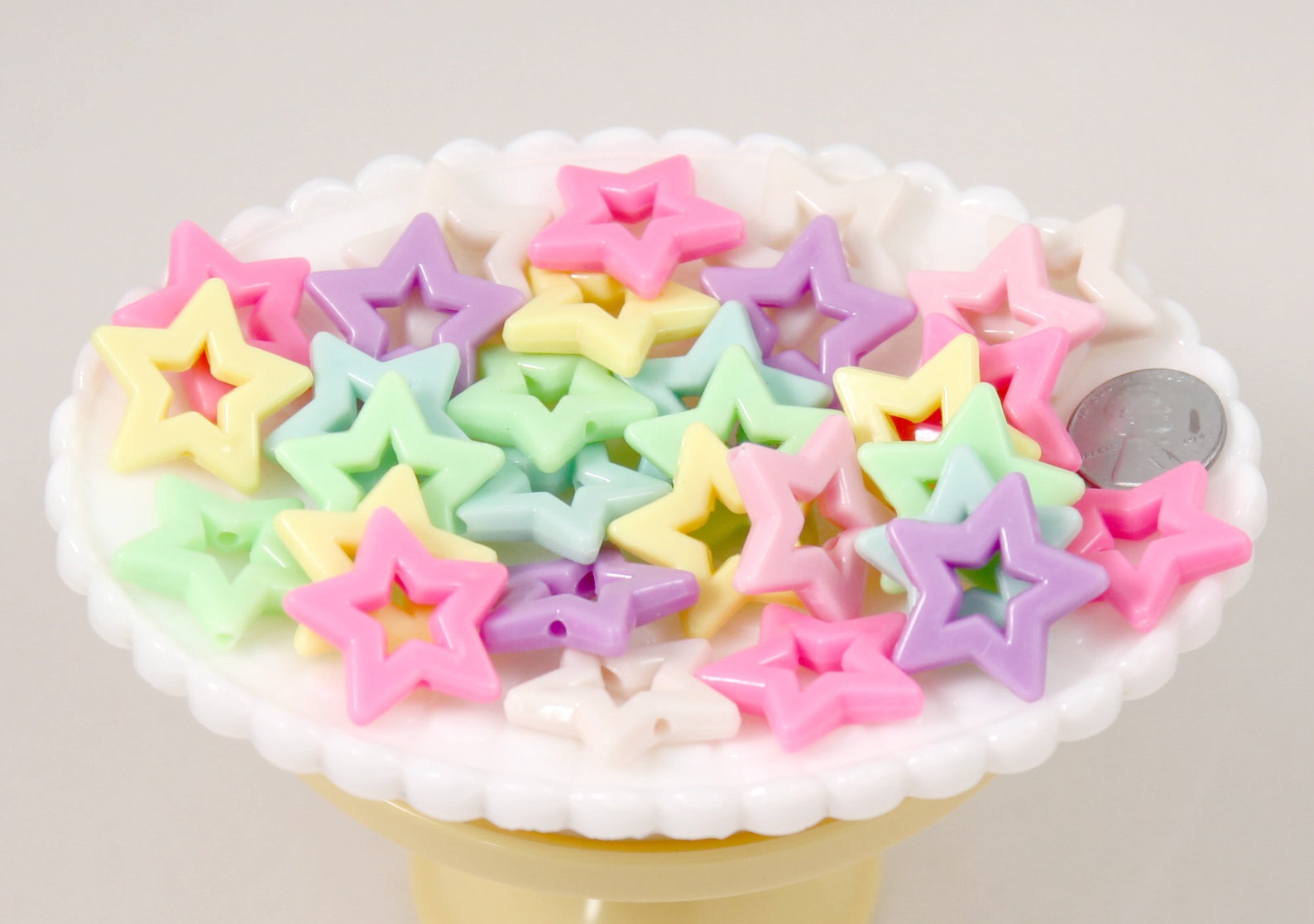 Pastel Star Beads 27mm Beautiful Bright Big Pastel Outline - Etsy
