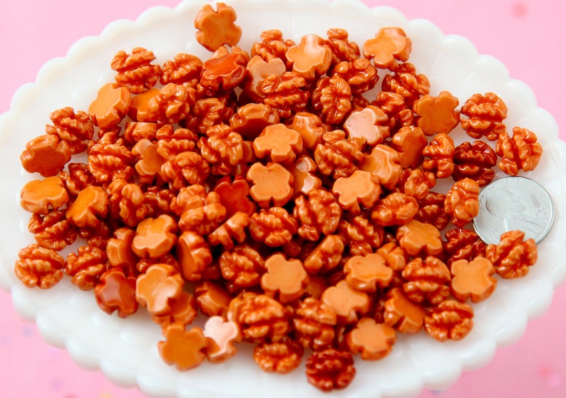 Fake Nuts - 12mm Fake Walnut Slices Plastic Food or Resin Cabochons ...