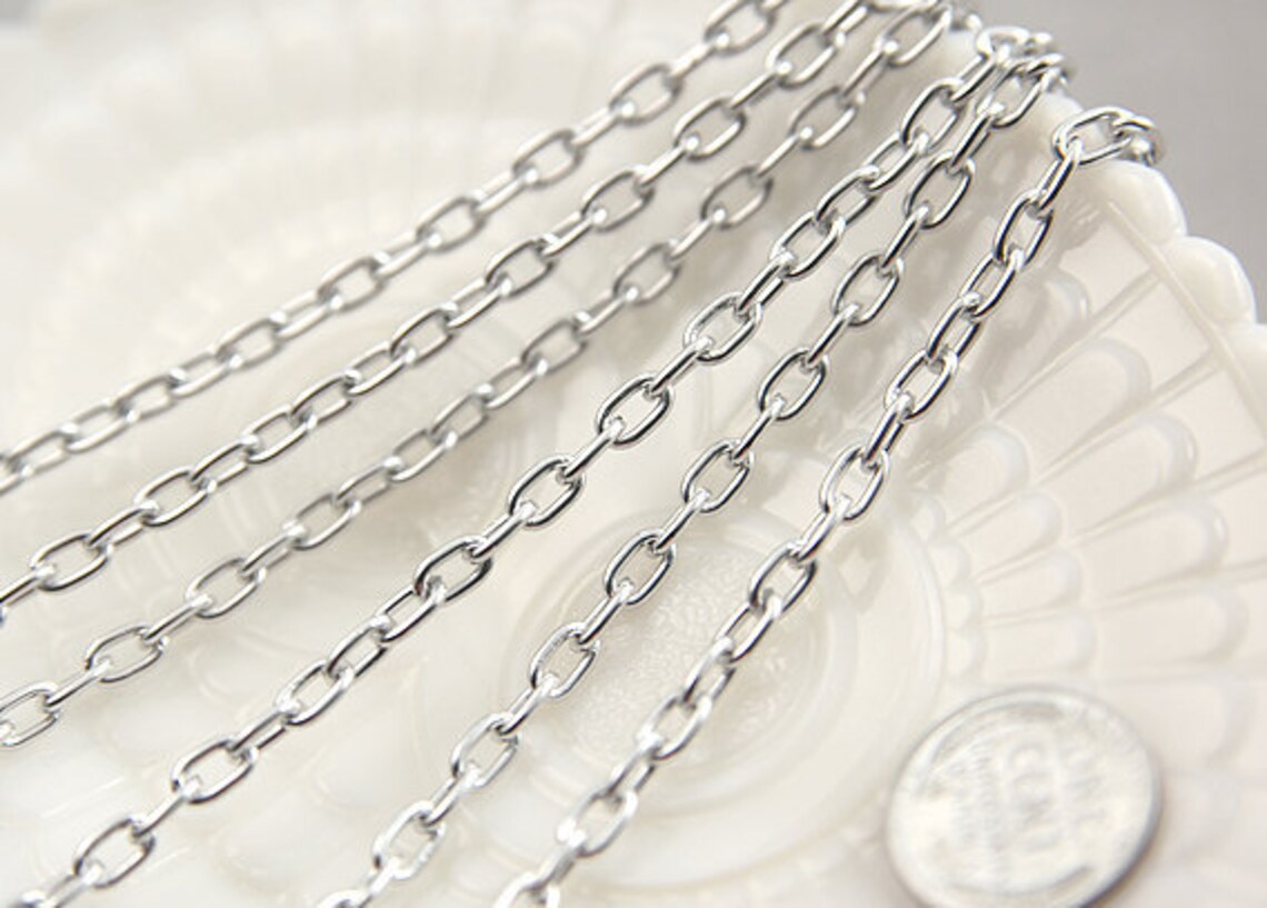 Silver Chain 7mm Strong Silver Tone Chain 8 Feet / 2.5 - Etsy