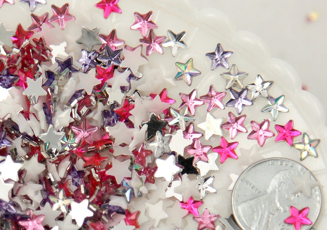 Star Rhinestones - 6mm Mini Sparkling Star Acrylic Rhinestones or Resin ...