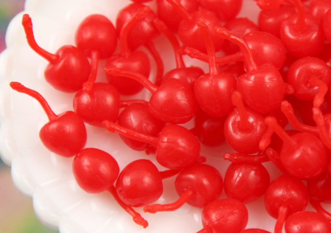 Fake Fruit - 23mm Little Fake Cherries Soft Squishy Silicone Cherry or ...