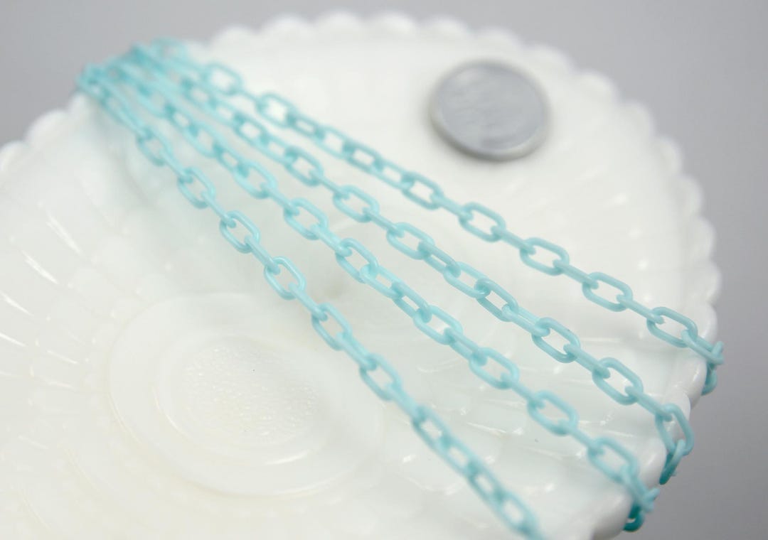 Light Blue Plastic Chain: 7mm Delicate Links, 55 Inches (2 Pieces) - Etsy
