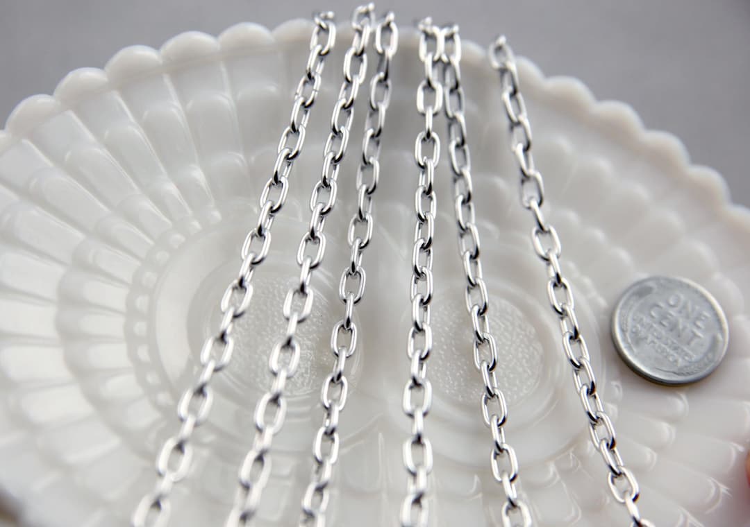 Silver Chain 7mm Strong Silver Tone Chain 8 Feet / 2.5 Meters - Etsy