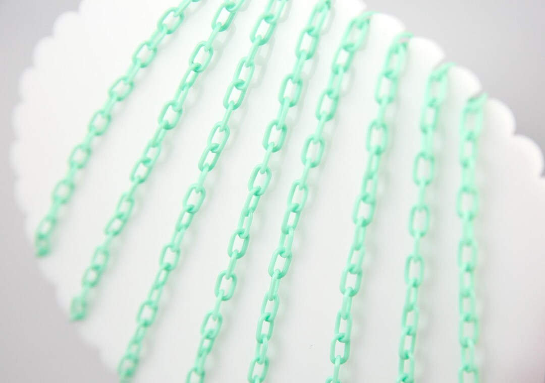 Plastic Chain - 7mm Delicate Mint Green Plastic Chain - 55 Inches or ...