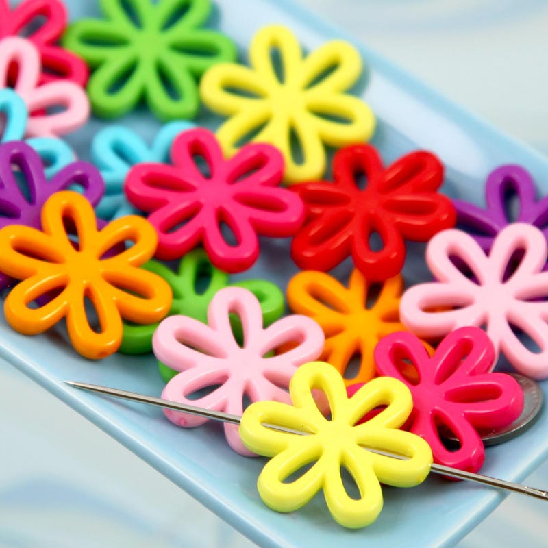 Acrylic Flower Beads - Etsy