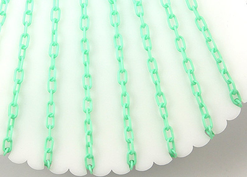 Plastic Chain 7mm Delicate Mint Green Plastic Chain 55 | Etsy