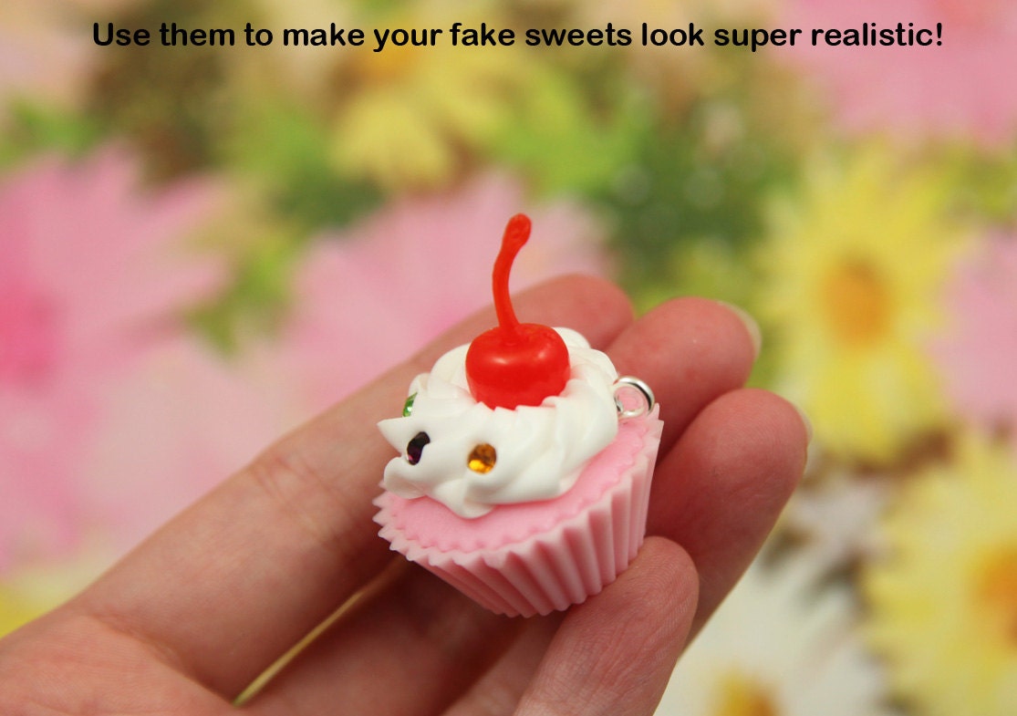 Fake Fruit 23mm Little Fake Cherries Soft Squishy Silicone - Etsy