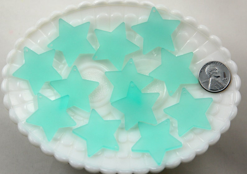 Resin Star Charms 30mm Sea Glass Blue Star Resin Charms 6 - Etsy