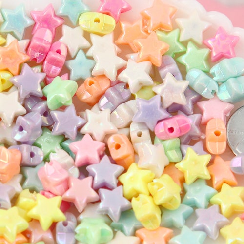 Pastel Star Beads 20mm AB Pastel Shooting Star Resin or - Etsy