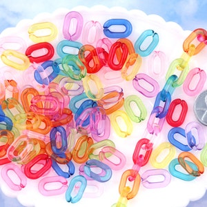 Plastic Chain Links - 15mm Transparent Colorful Plastic or Acrylic ...
