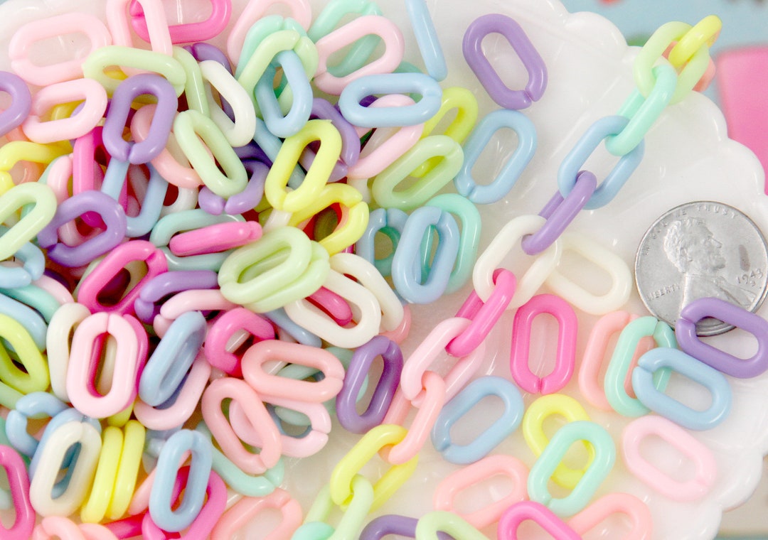 Small Pastel Plastic Chain Links 15mm Small Beautiful Bright Pastel ...
