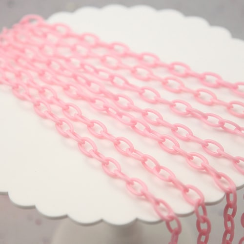 Plastic Chain 13mm Baby Pink Acrylic or Plastic Chain 16.5 - Etsy