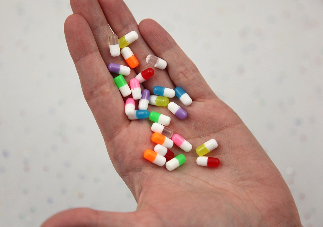 Fake Pills 12mm Happy Pills Tiny Fake Plastic or Resin - Etsy