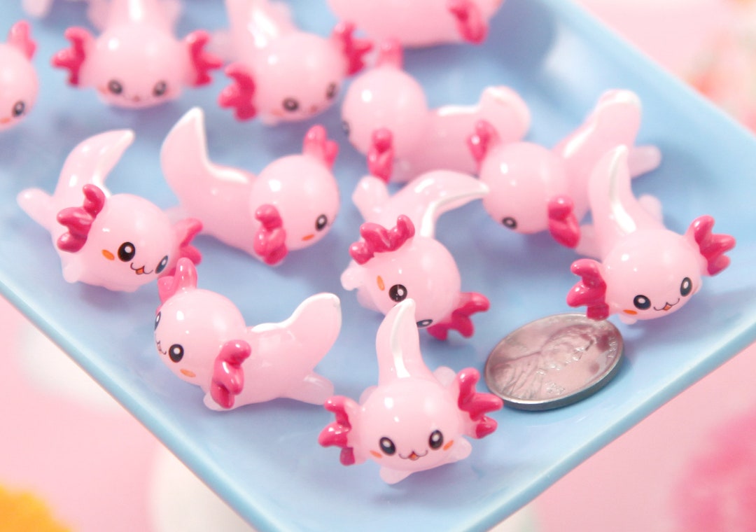 Axolotl Miniature - 6 Pcs - 26mm Mini Axolotl Resin Charms or Flatbacks ...