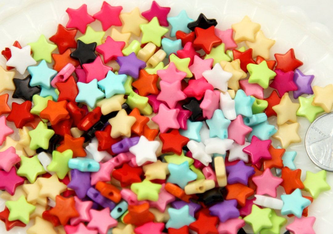 10mm Small Colorful Acrylic or Plastic Star Beads - 500 Pcs Set - Etsy