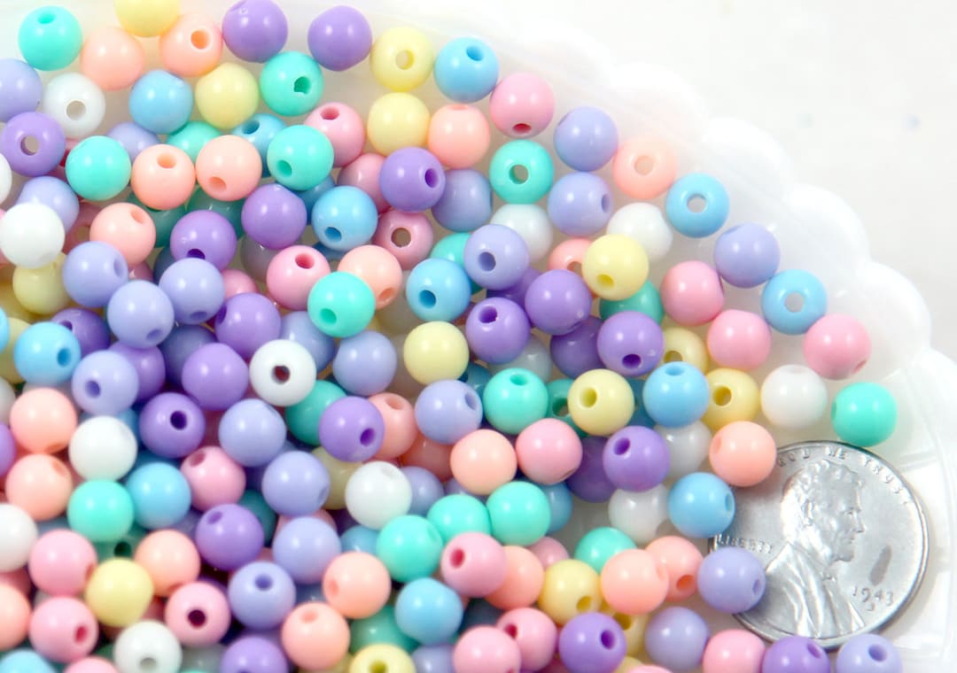 Pastel Gumball Beads: 6mm Acrylic Resin Beads - 500 Pc Set - Etsy