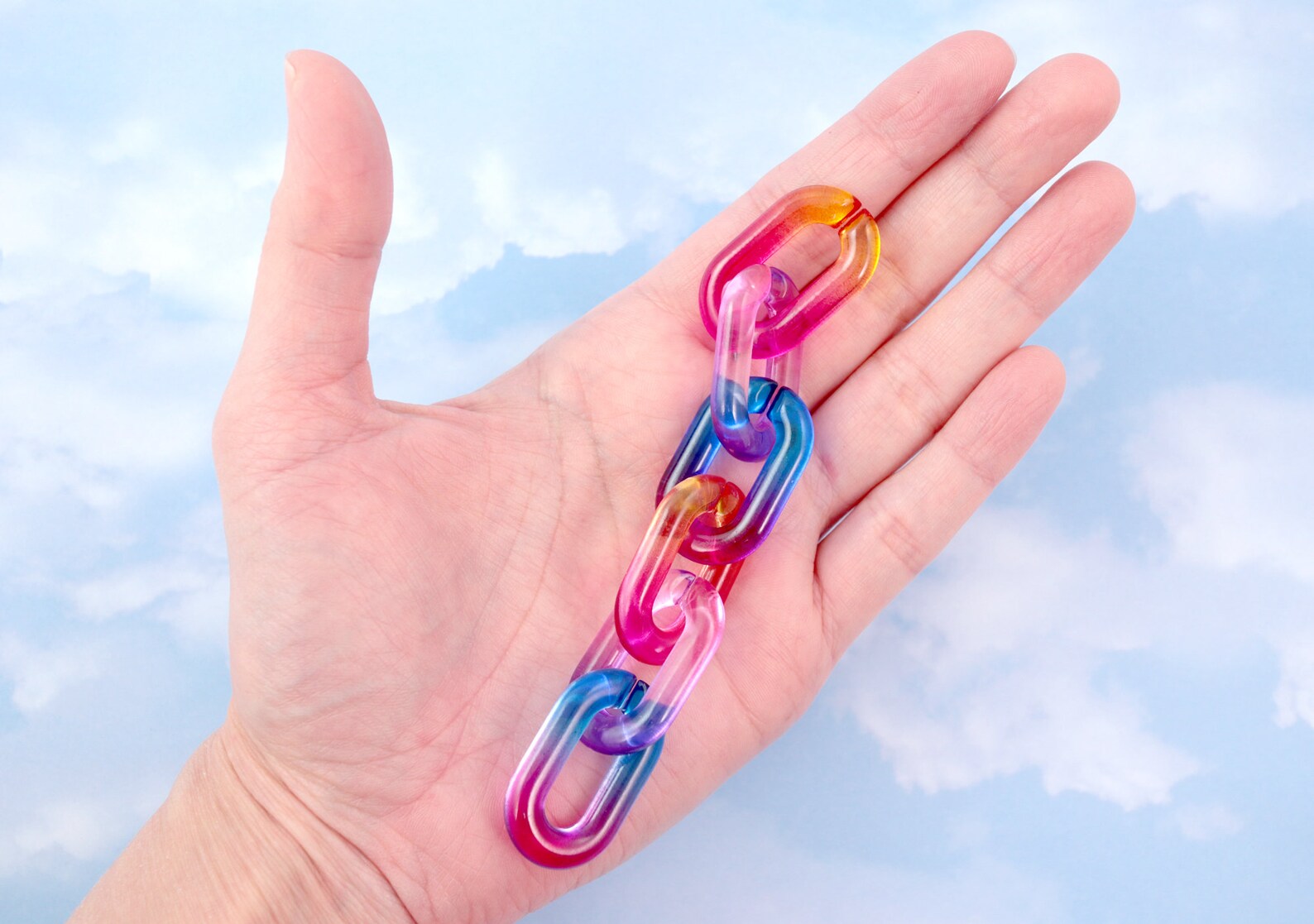 Plastic Chain Links 30mm Big Gradient Color Plastic Chain - Etsy