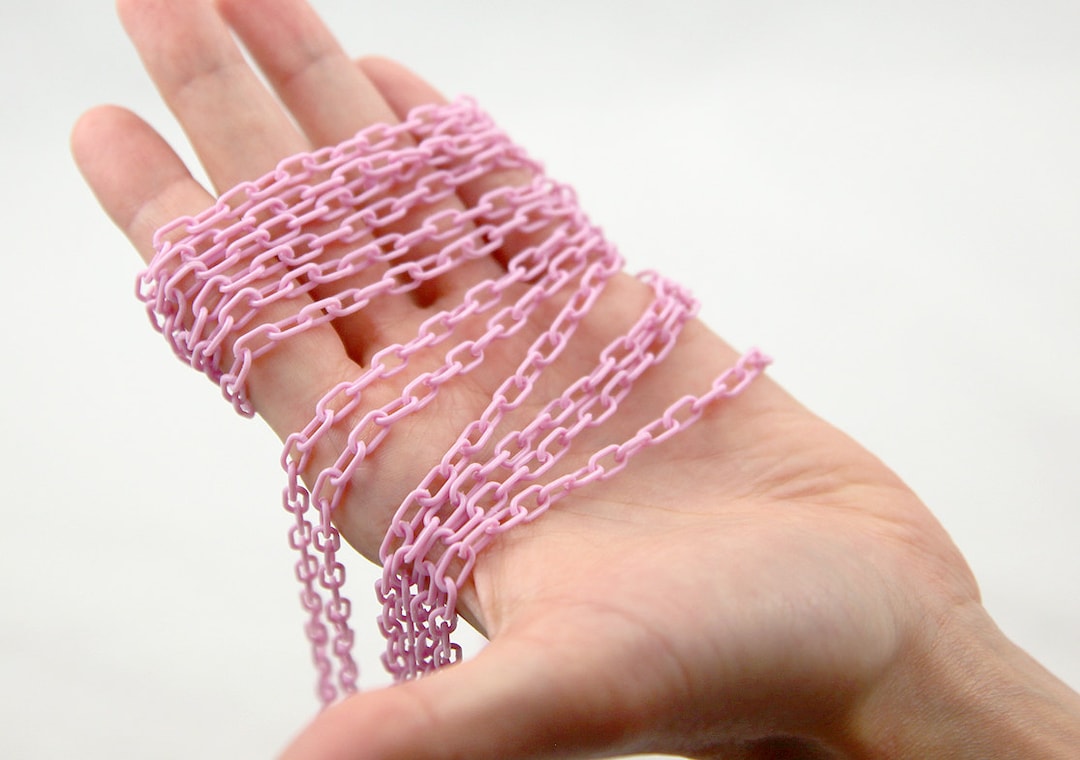 Plastic Chain 7mm Delicate Plastic Lilac Chain 55 Inches or 140 Cm 2 ...