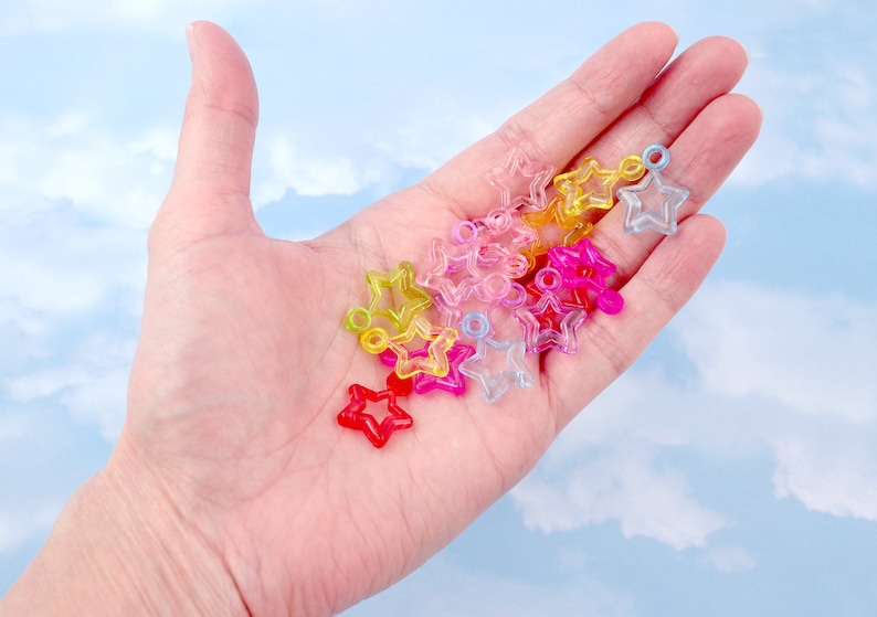 Plastic Star Charms 20mm Transparent Star Outline Plastic or - Etsy