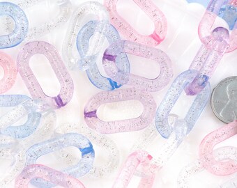 Acrylic Round Curb Chain Open Link Curb Chain 1strand : 100cm Plastic ...
