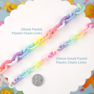 Plastic Chain Links - 20mm Beautiful Bright Pastel Color Plastic or ...
