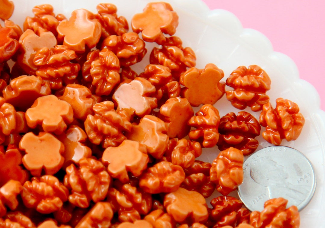 Fake Nuts - 12mm Fake Walnut Slices Plastic Food or Resin Cabochons ...