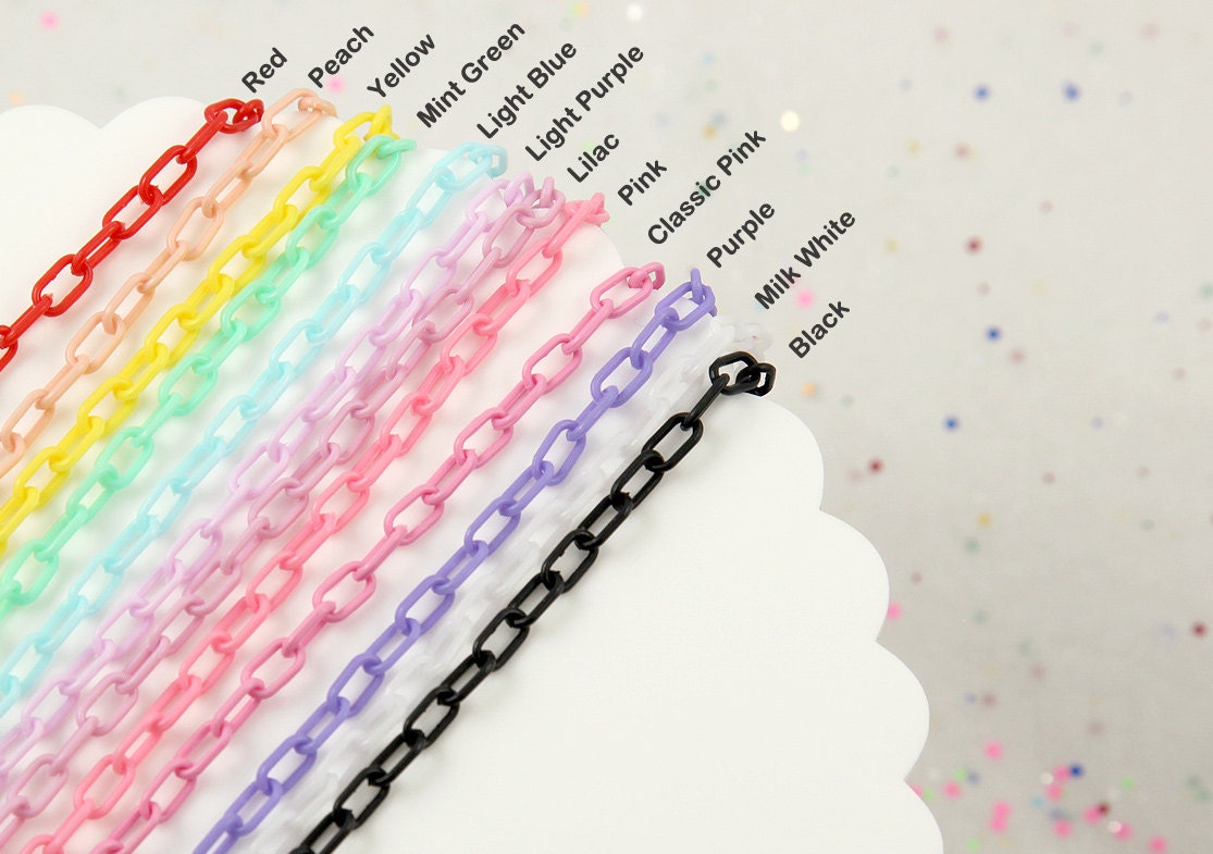 Plastic Chain 7mm Delicate Mint Green Plastic Chain 55 | Etsy