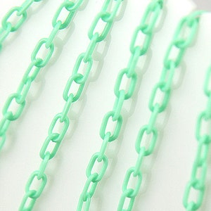 Plastic Chain - 7mm Delicate Mint Green Plastic Chain - 55 Inches or ...