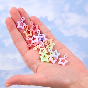 Plastic Star Charms - 20mm Pastel Star Outline Plastic or Acrylic ...