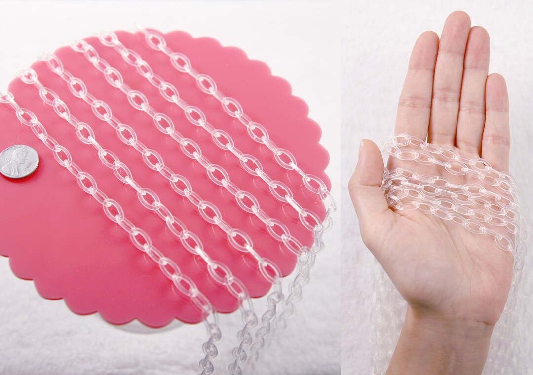 Clear Plastic Chain 13mm Transparent Acrylic or Plastic Chain 19.5 Inch ...