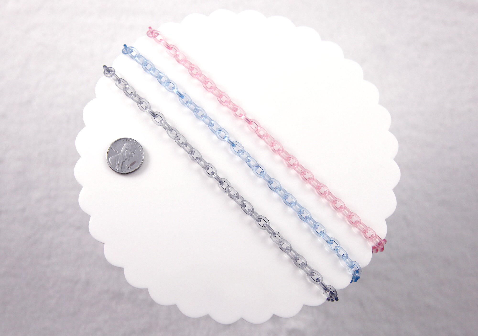Transparent Pink Plastic Chain - 8mm Perfect Acrylic or Plastic Chain ...