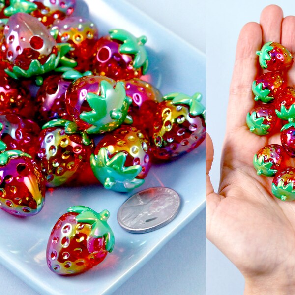 Strawberry Beads - Etsy