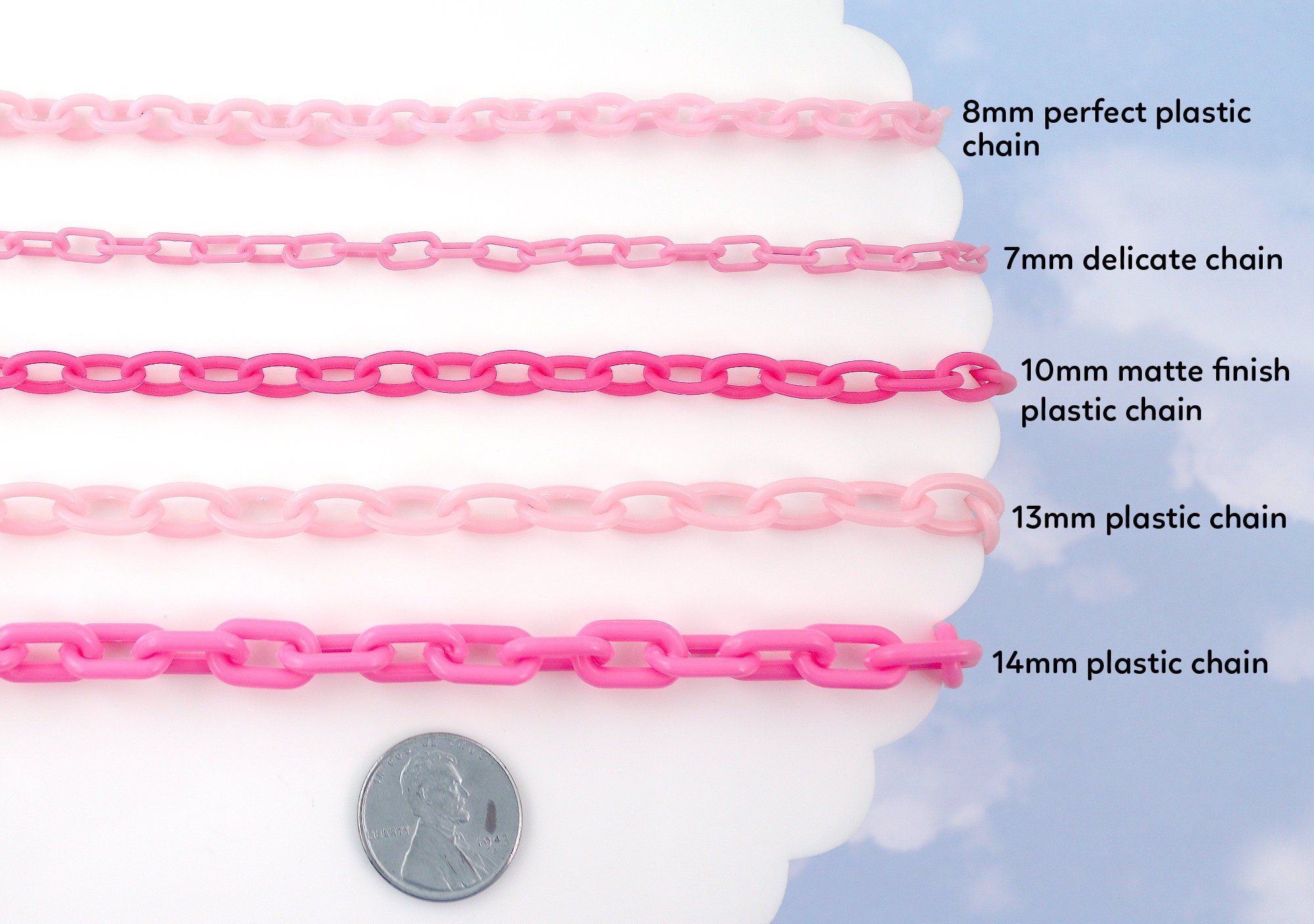 Plastic Chain 14mm Bright Pink Acrylic or Plastic Chain 15 | Etsy