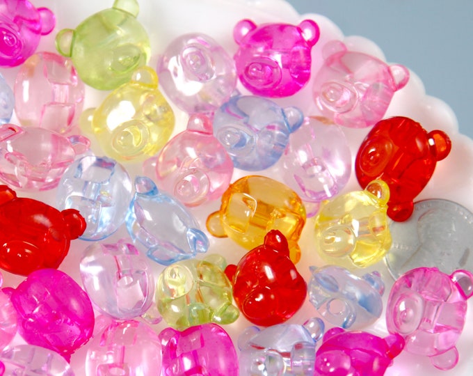 Gummy Bear Beads - 17mm Fake Gummy Bears With Hole for Stringing - Fake ...