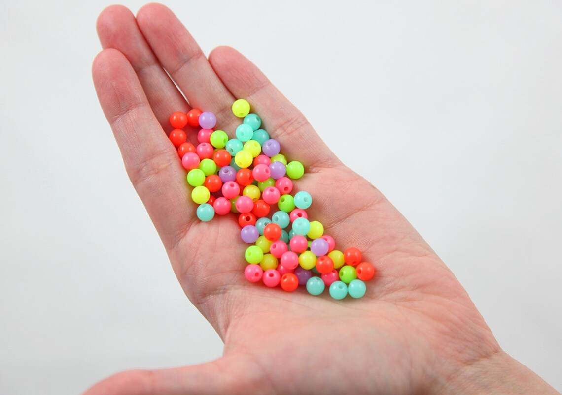 6mm Neon Gumball Bubblegum Acrylic or Resin Beads 500 Pc Set - Etsy