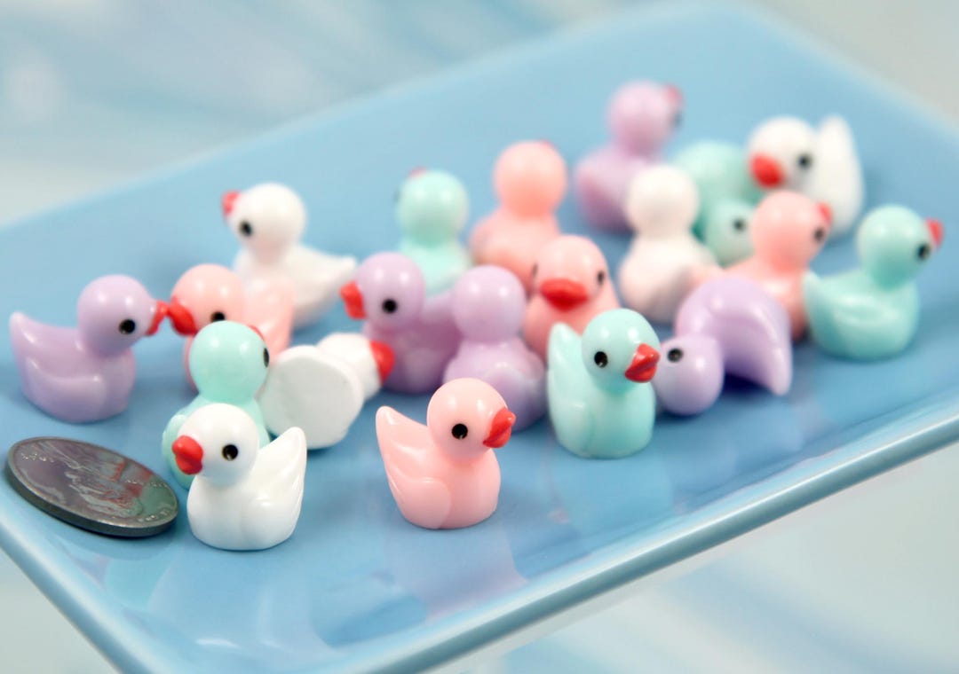 Mini Pastel Ducks - 20 Pcs - 16mm Tiny Miniature Rubber Duckies ...