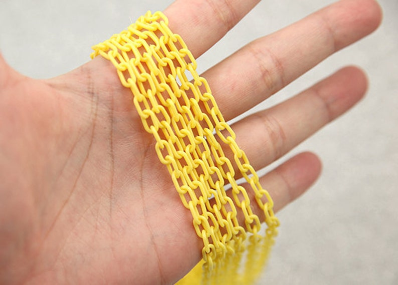 Plastic Chain 7mm Delicate Plastic Yellow Chain 55 Inches - Etsy Canada