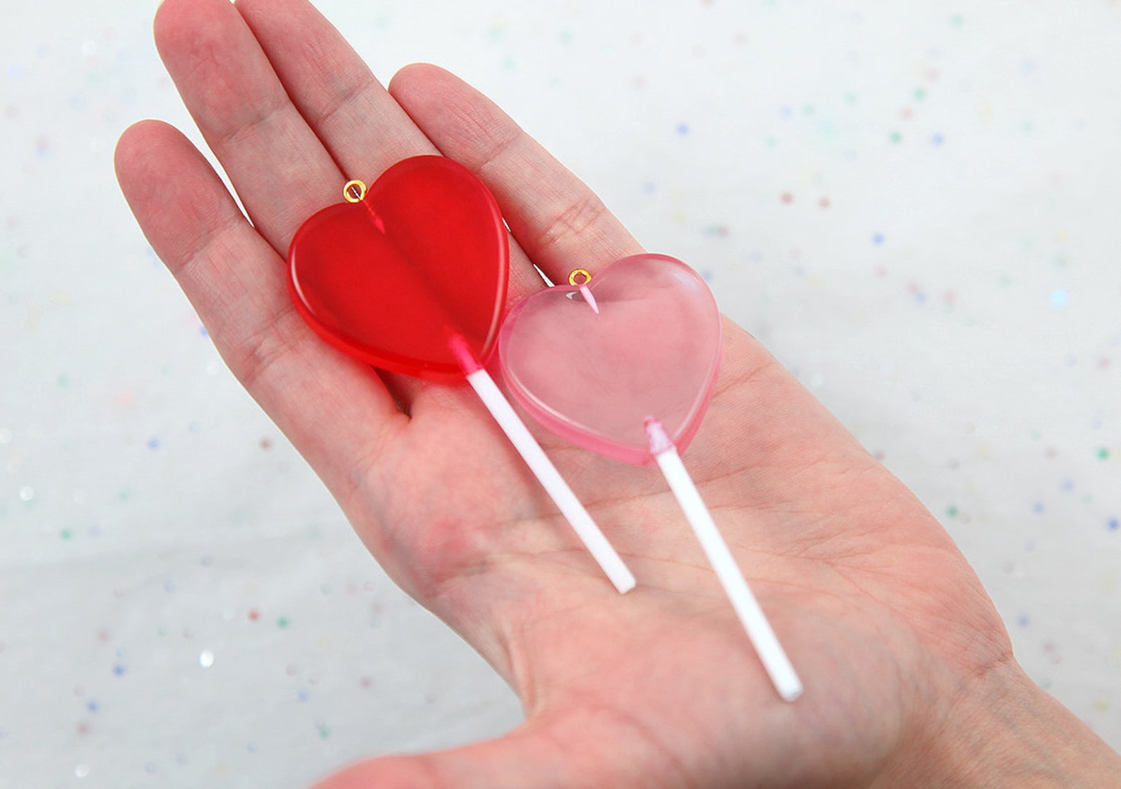 Fake Candy Charms 83mm Big Heart Shaped Fake Lollipop Faux - Etsy