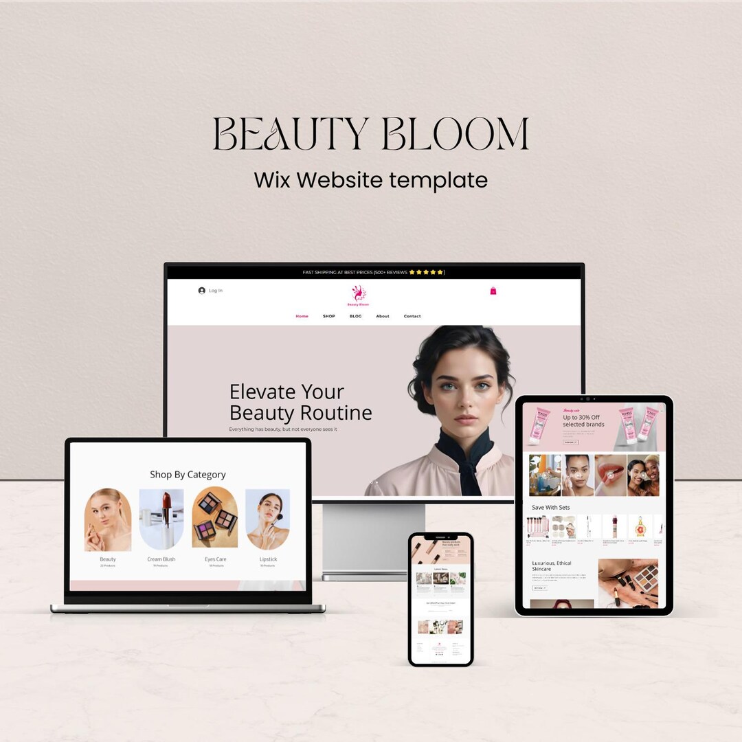 Beauty Bloom Wix Website Template | Cosmetic & Beauty Store - Etsy