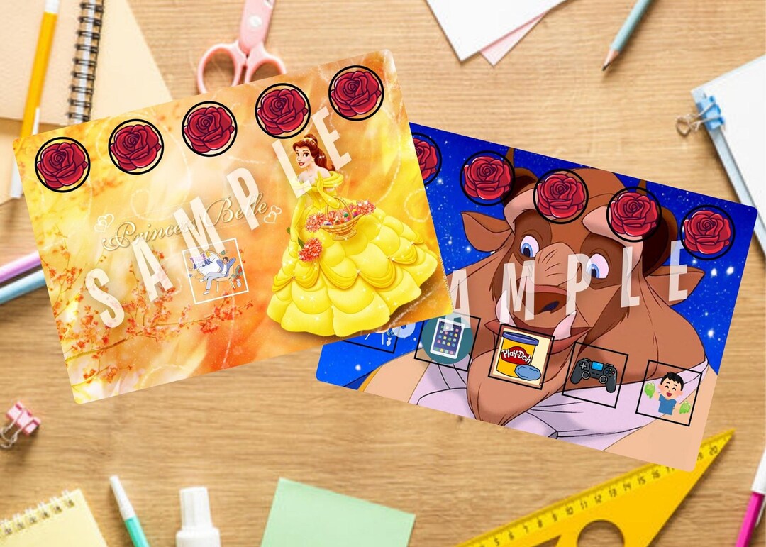 Beauty and Beast Token Board, Reinforcer Board, Reward Chart (digital ...