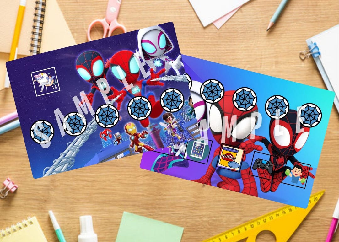 Spidey and Friends Token Board, Reinforcer Board, Reward Chart (digital ...