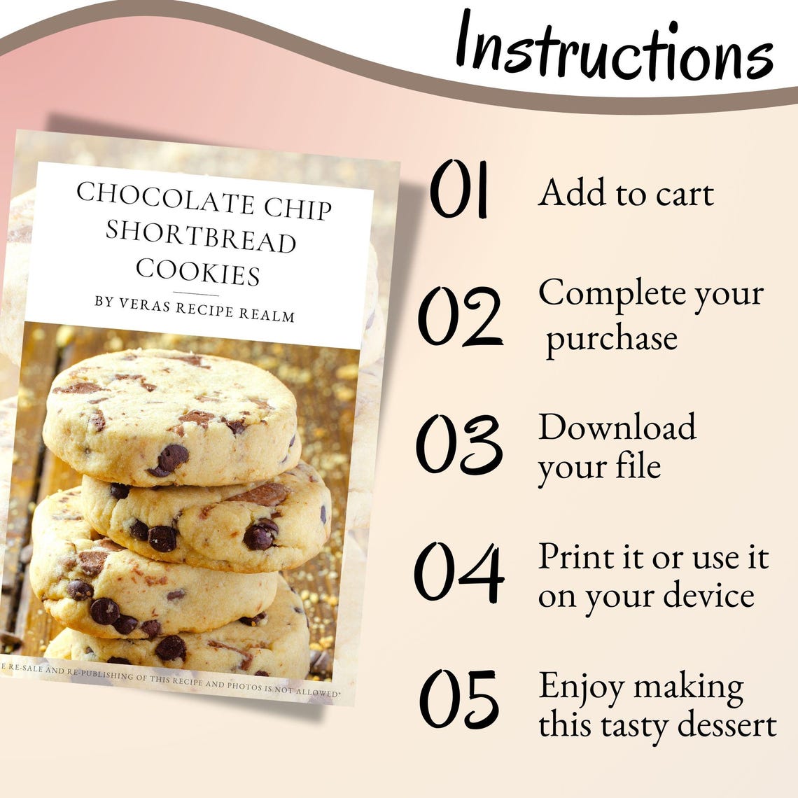 Chocolate Chip Shortbread Cookie Recipe: Easy Homemade Dessert (PDF ...