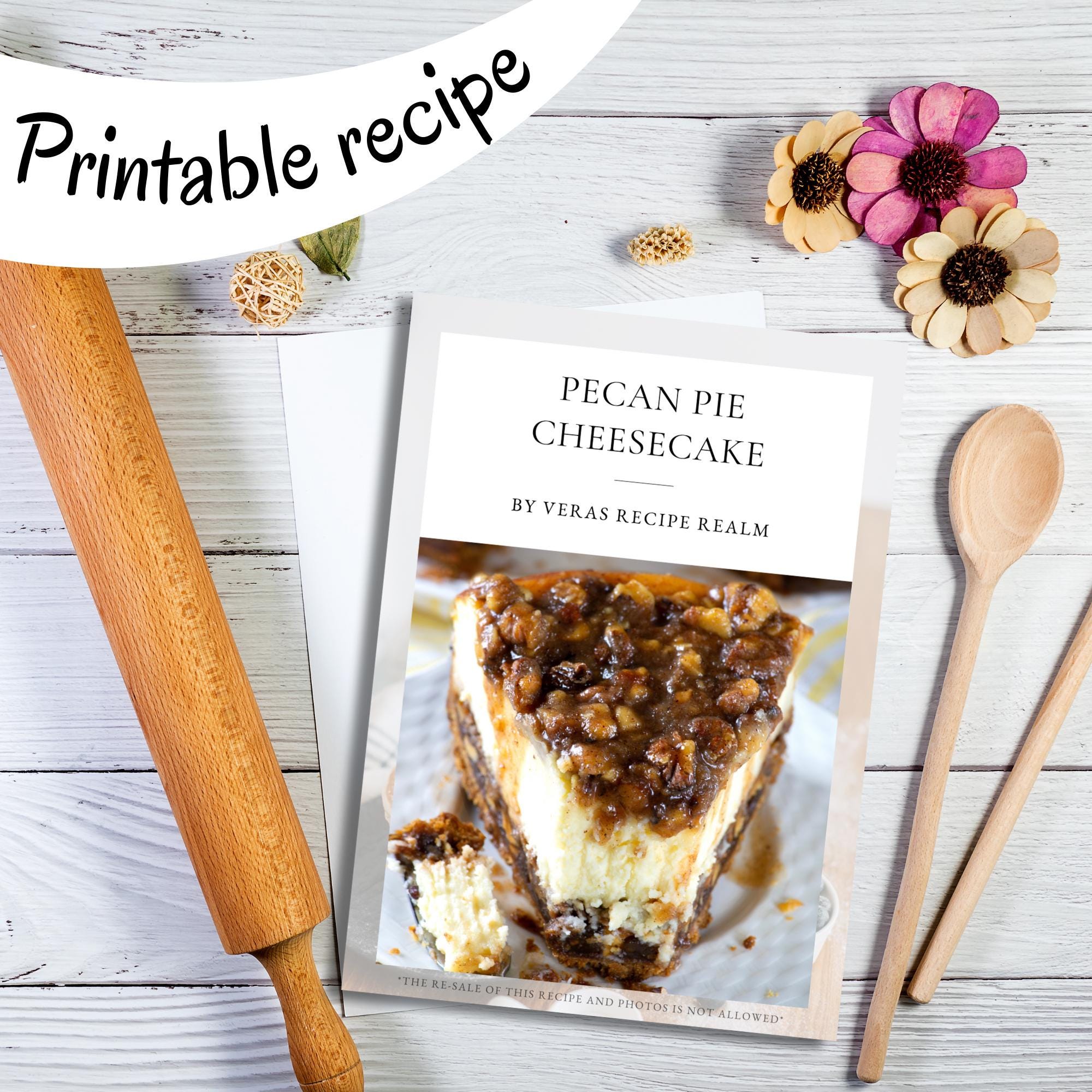 Pecan Pie Cheesecake Recipe: Homemade Dessert (PDF) - Etsy