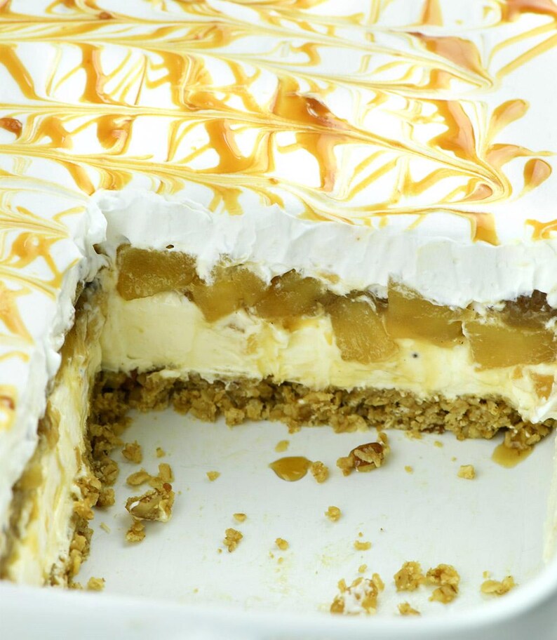 No-bake Apple Pie Lasagna Recipe: Oatmeal Pecan Crust (PDF Recipe) - Etsy