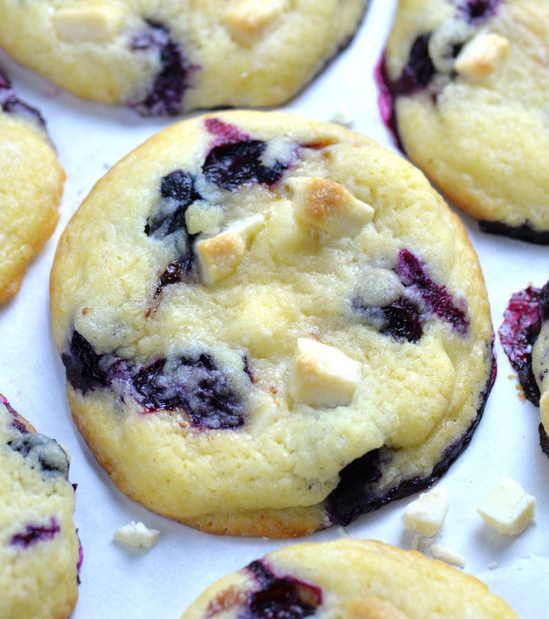 Blueberry White Chocolate Cookies Recipe: Easy Homemade Dessert (PDF ...