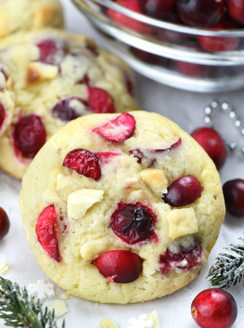 Cranberry White Chocolate Cookies Recipe: Easy Christmas Dessert (PDF ...