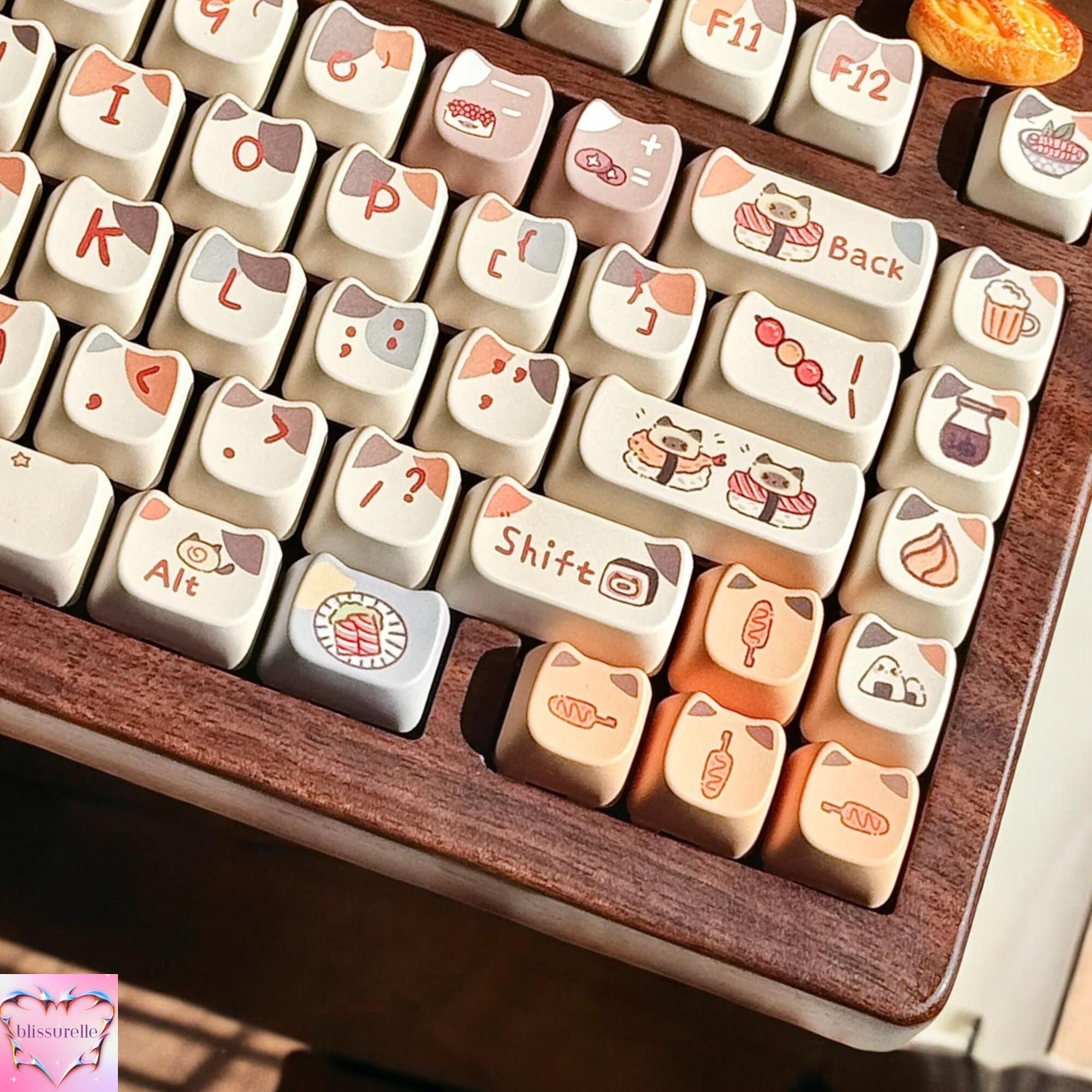145 Sushi Cat Themed Keycaps, MAO Profile, Cherry MX Switch, Mechanical ...