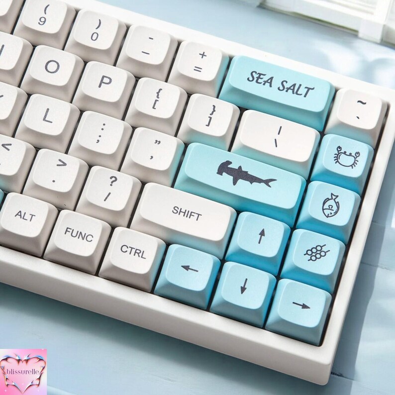 138 Ocean Themed Keycaps, XDA Profile, PBT Sublimation, Keycaps ...